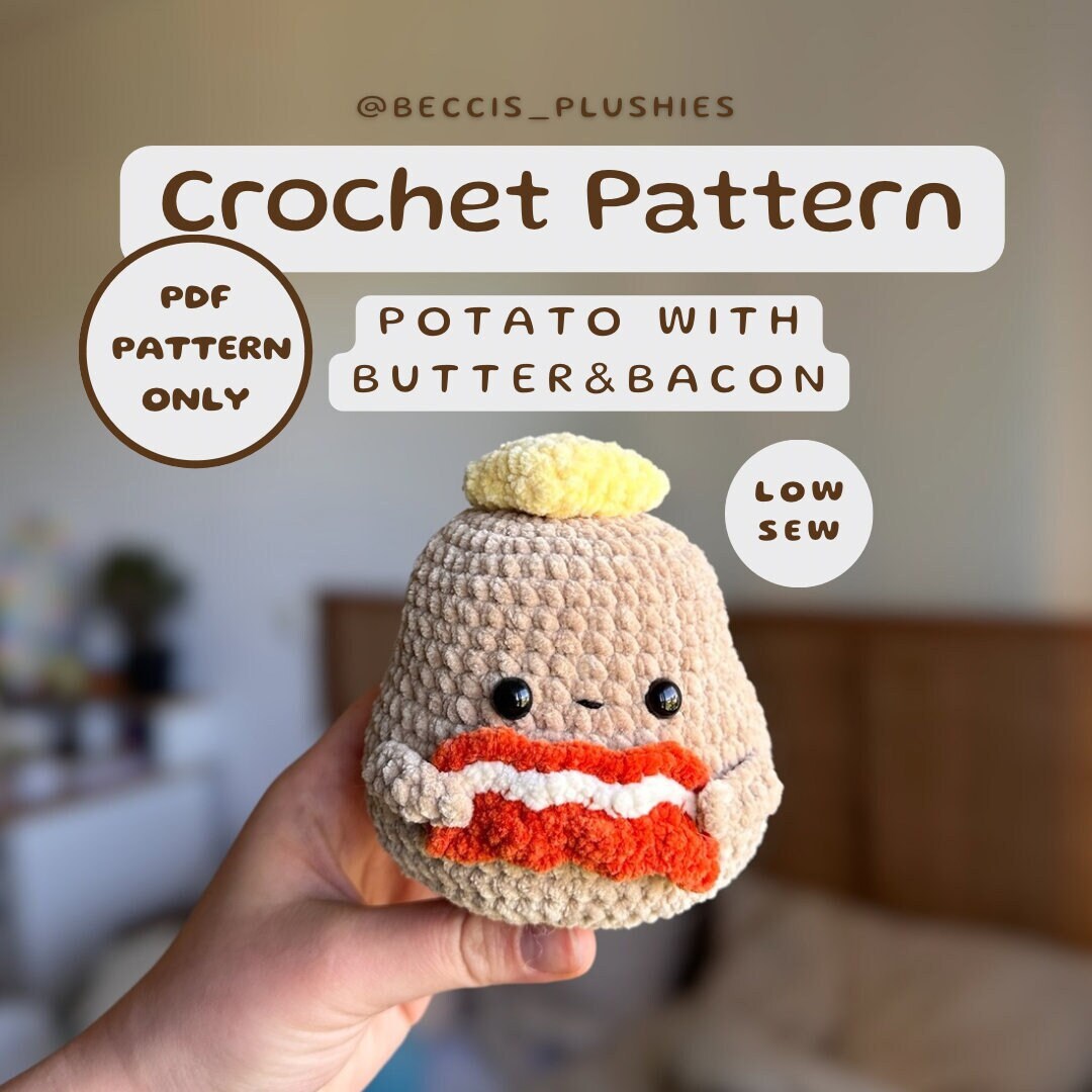 Crochet Pattern Potato With Bacon and Butter | Barbecue Food Crochet ...
