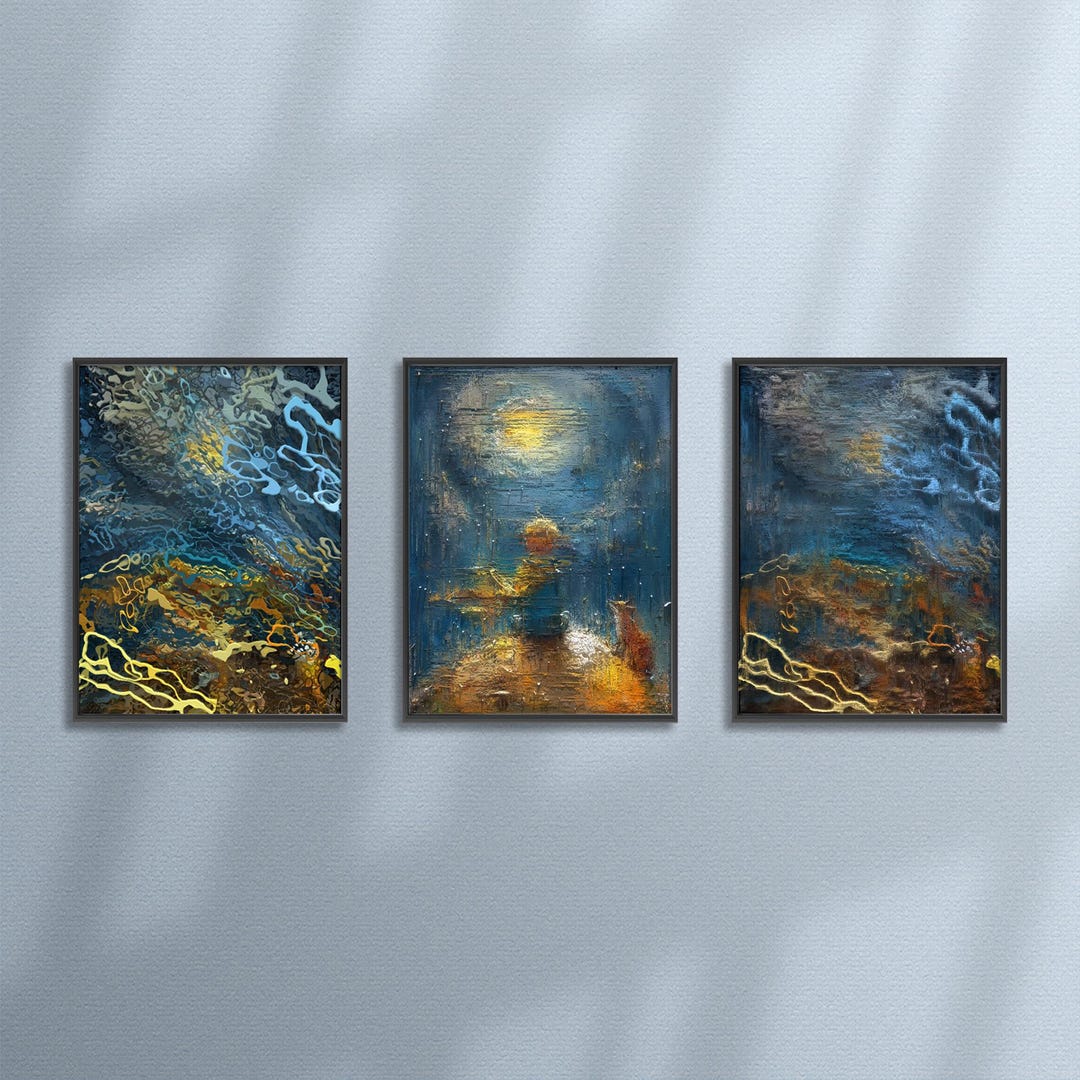 LITTLE PRINCE Abstract Wall Print Set of 3, Adjustable Size, Gallery ...