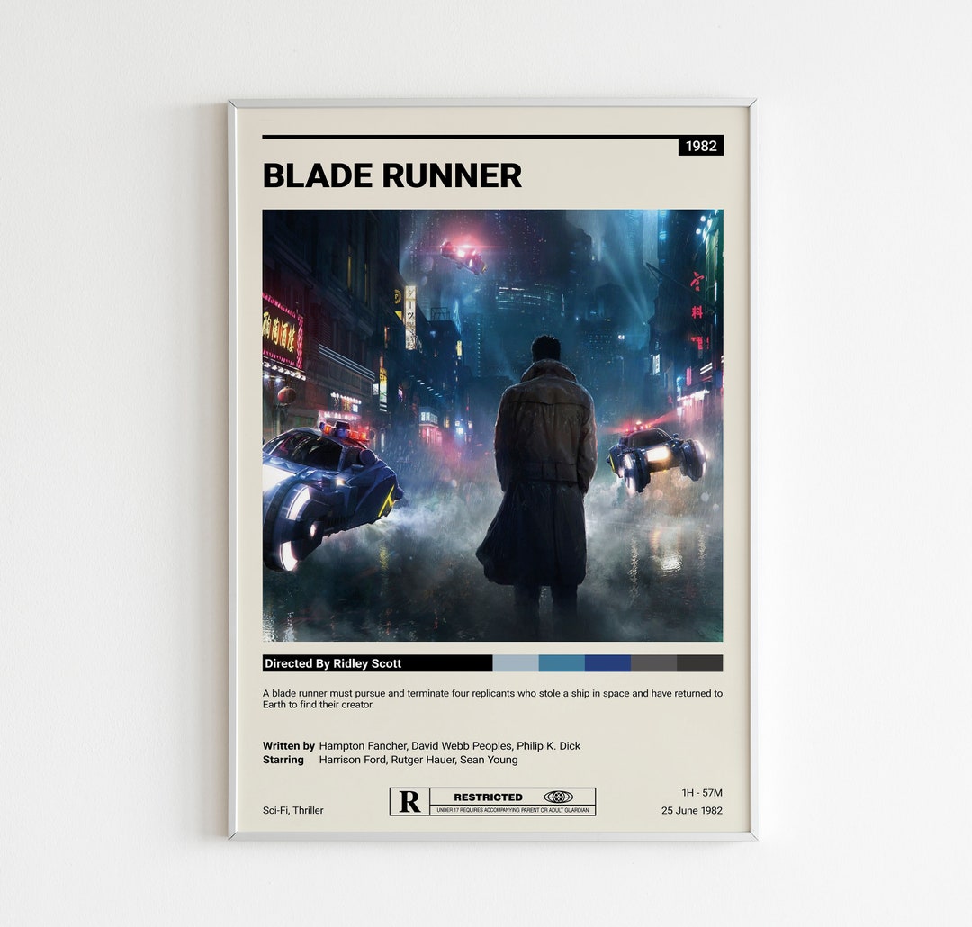 Blade Runner Movie Poster, Vintage Retro Art Print, Cult Movie Poster ...