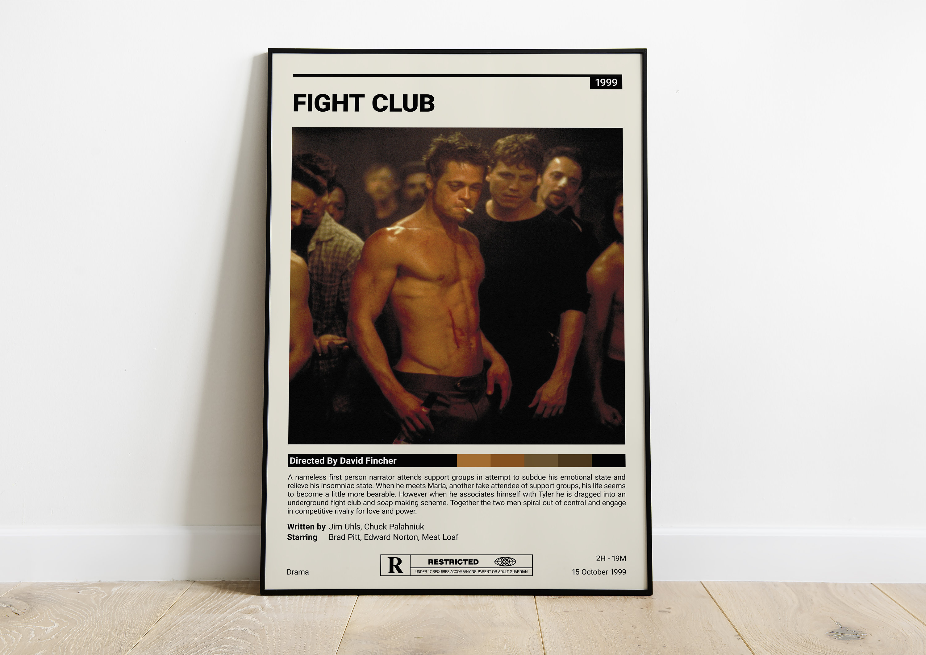 Fight Club Movie Poster David Fincher Movie Brad Pitt Poster Vintage ...