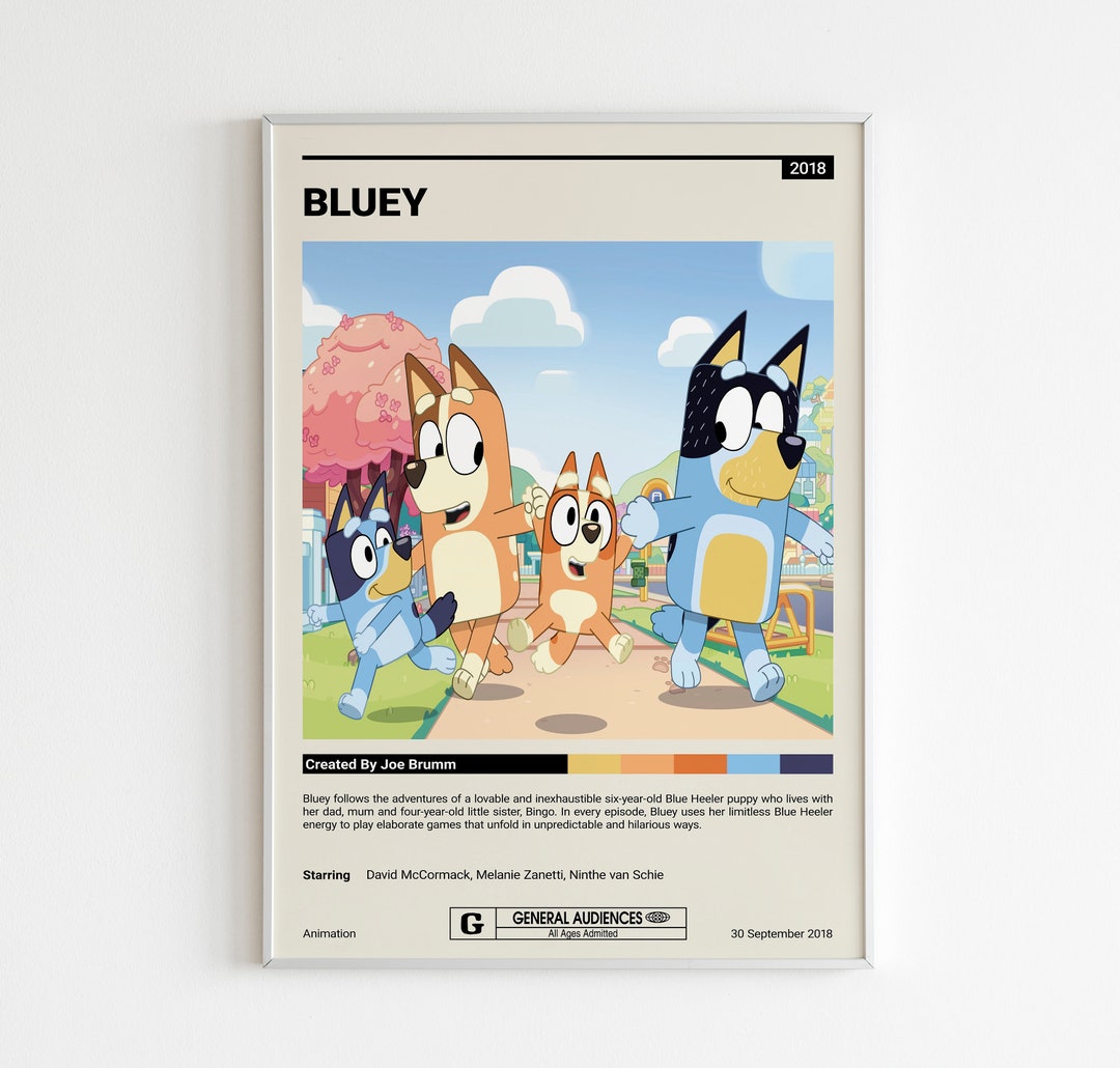 Bluey Tv Series Poster Vintage Retro Art Print Bluey Poster - Etsy ...