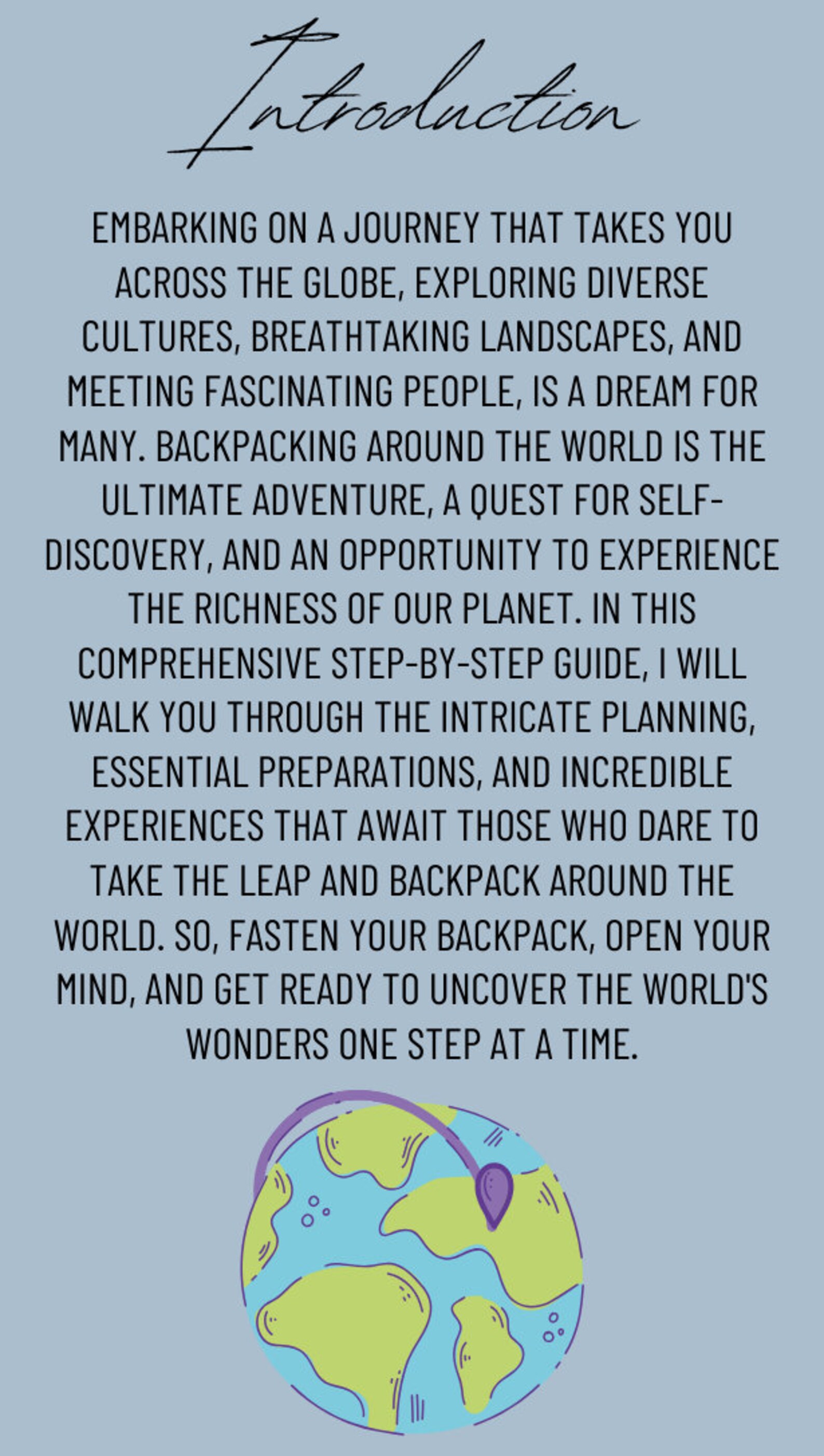 Step by Step Guide to Backpack Around the World - Etsy