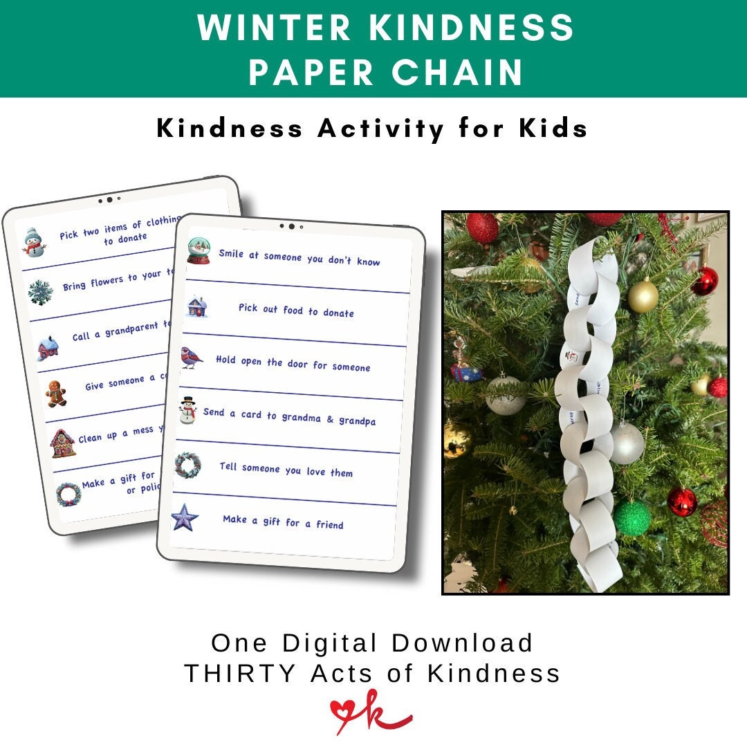 Kids Winter Kindness Paper Chain - Open a Paper Chain Link Everyday and ...