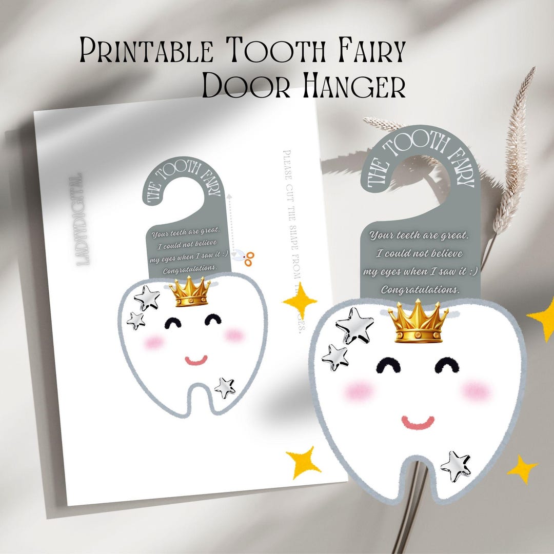 Printable Tooth Fairy Door Hanger | Tooth Fairy Ideas for Boy & Girl ...