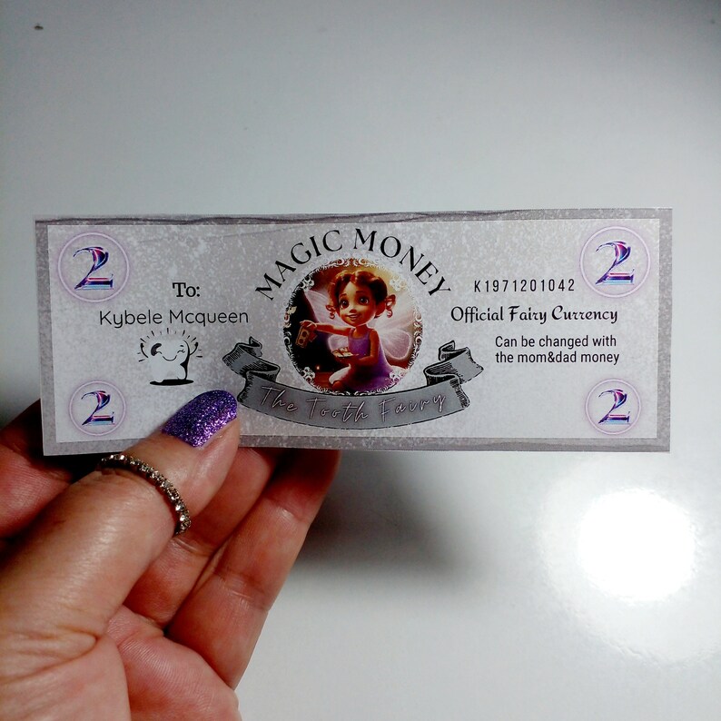 Bright Tooth Fairy Pretend Play Money, Editable & Printable Tooth Fairy ...
