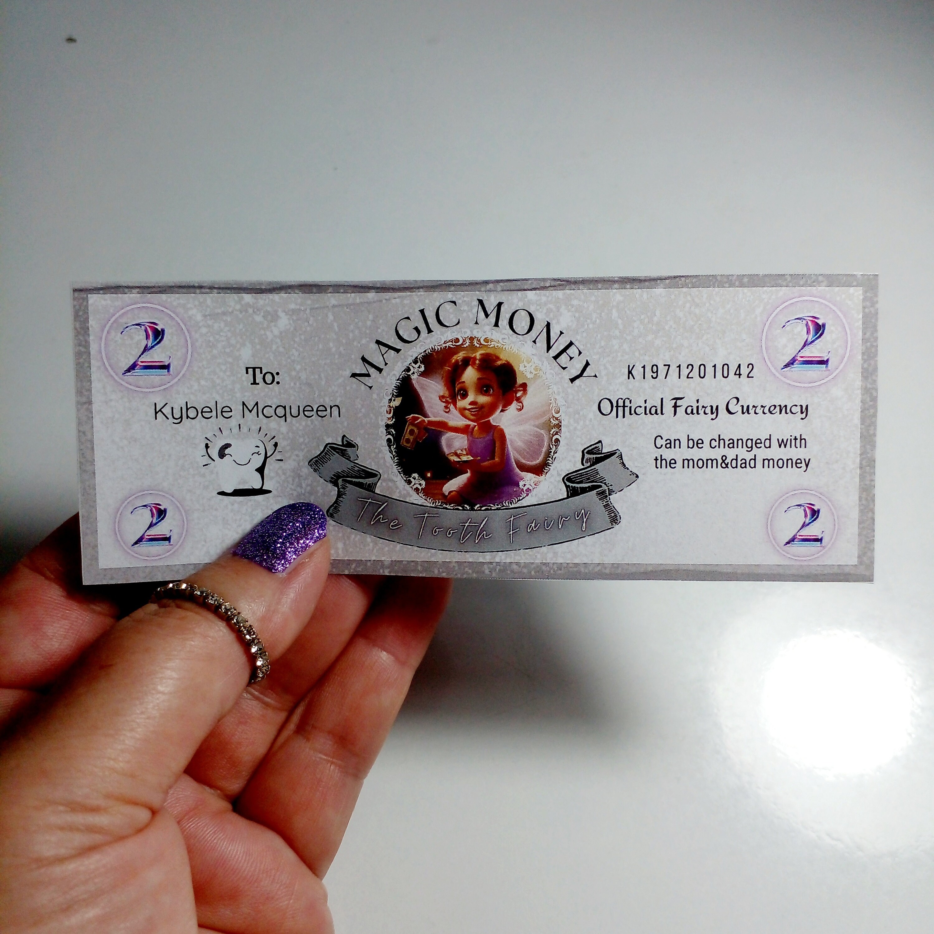 Bright Tooth Fairy Pretend Play Money, Editable & Printable Tooth Fairy ...