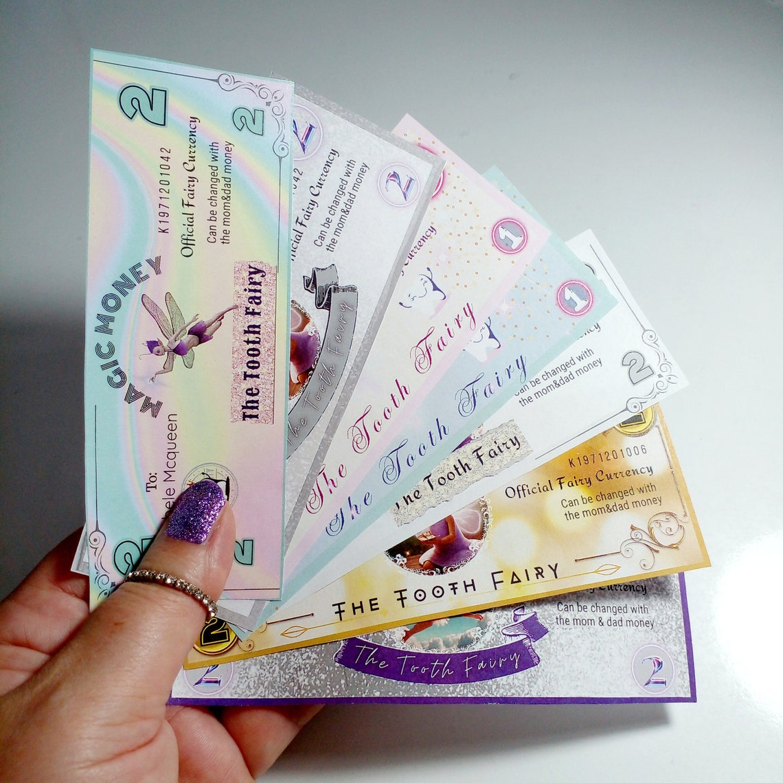 Pink Tooth Fairy Pretend Play Money, Editable & Printable Tooth Fairy ...