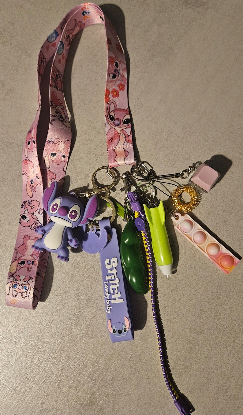 Stitch Fidget Toys, Fidget Toy Lanyard, Sensory Toys. Multiple Colours ...