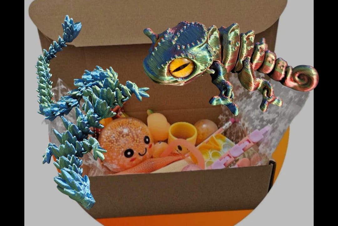 Fidget Toy Box, 3D Dragon or Chameleon, Fidget Toy Box, Sensory Toys ...
