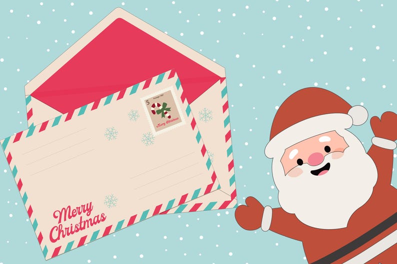 Festive Christmas Card Envelope Set, Printable Holiday Designs (digital ...