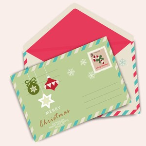 Festive Christmas Card Envelope Set, Printable Holiday Designs (digital ...