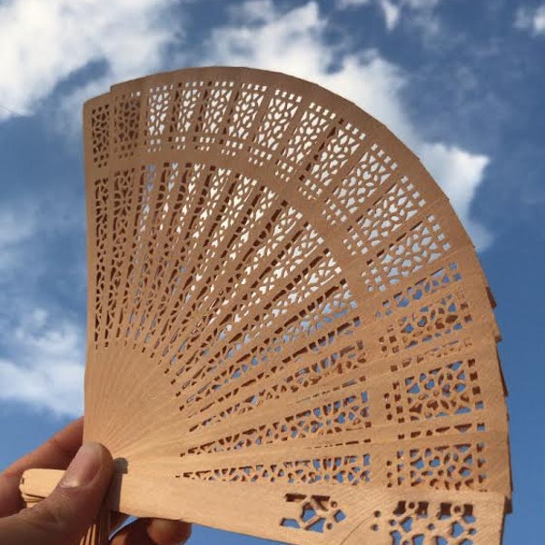 Wooden Hand Fan - Etsy