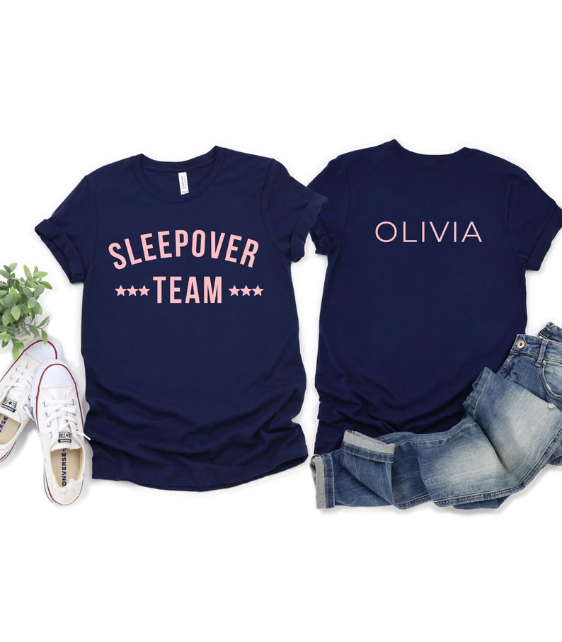 Personalized Girls Sleepover Shirt, Custom Matching Sleepover T-shirts ...
