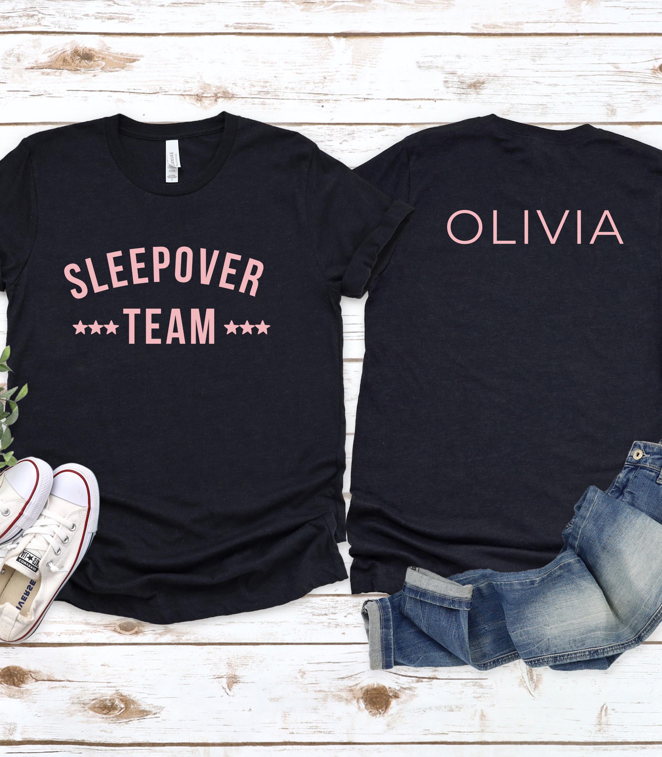Personalized Girls Sleepover Shirt, Custom Matching Sleepover T-shirts ...