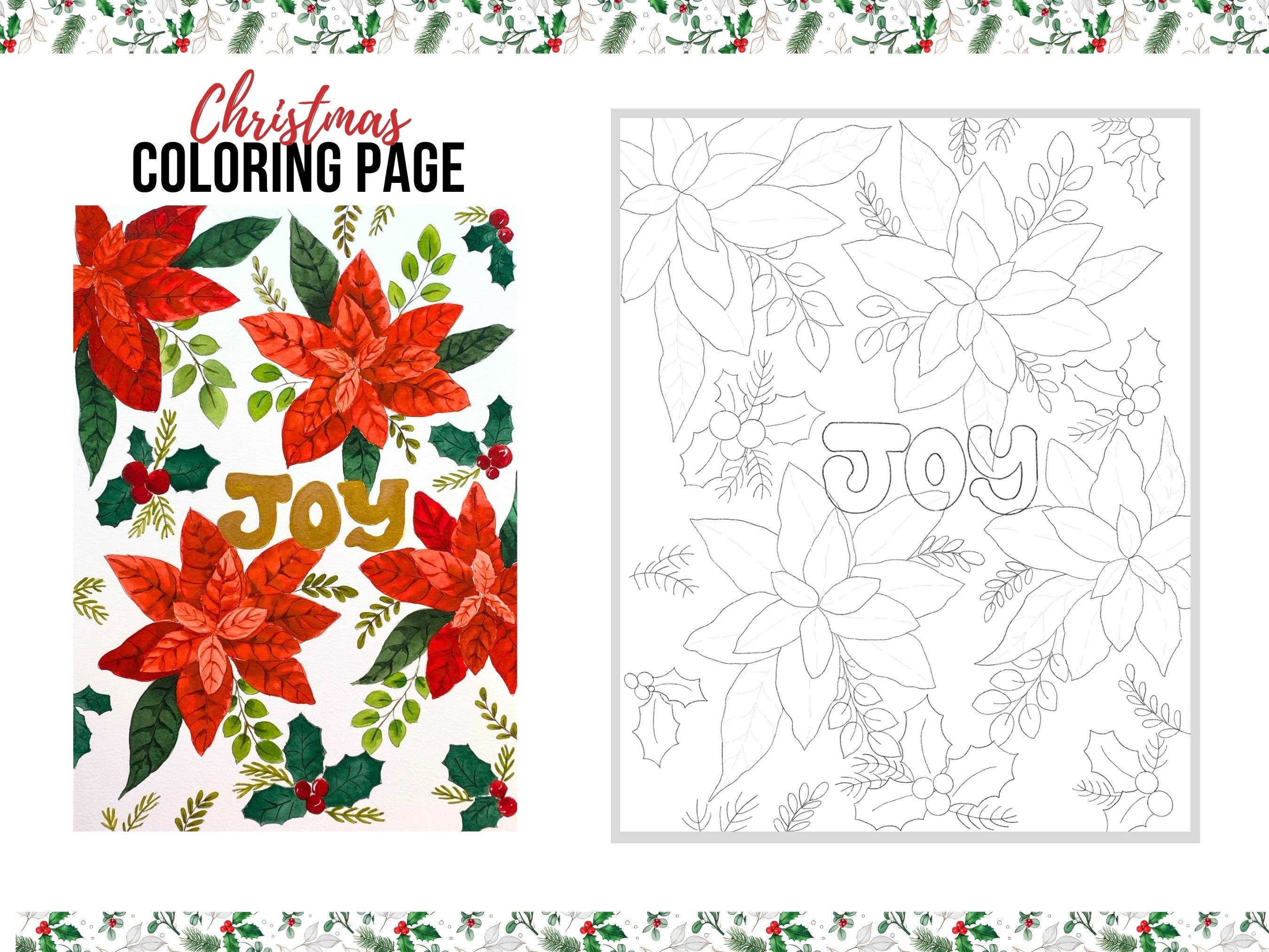Printable Christmas Coloring Pages of Christmas Poinsettia, Holiday ...
