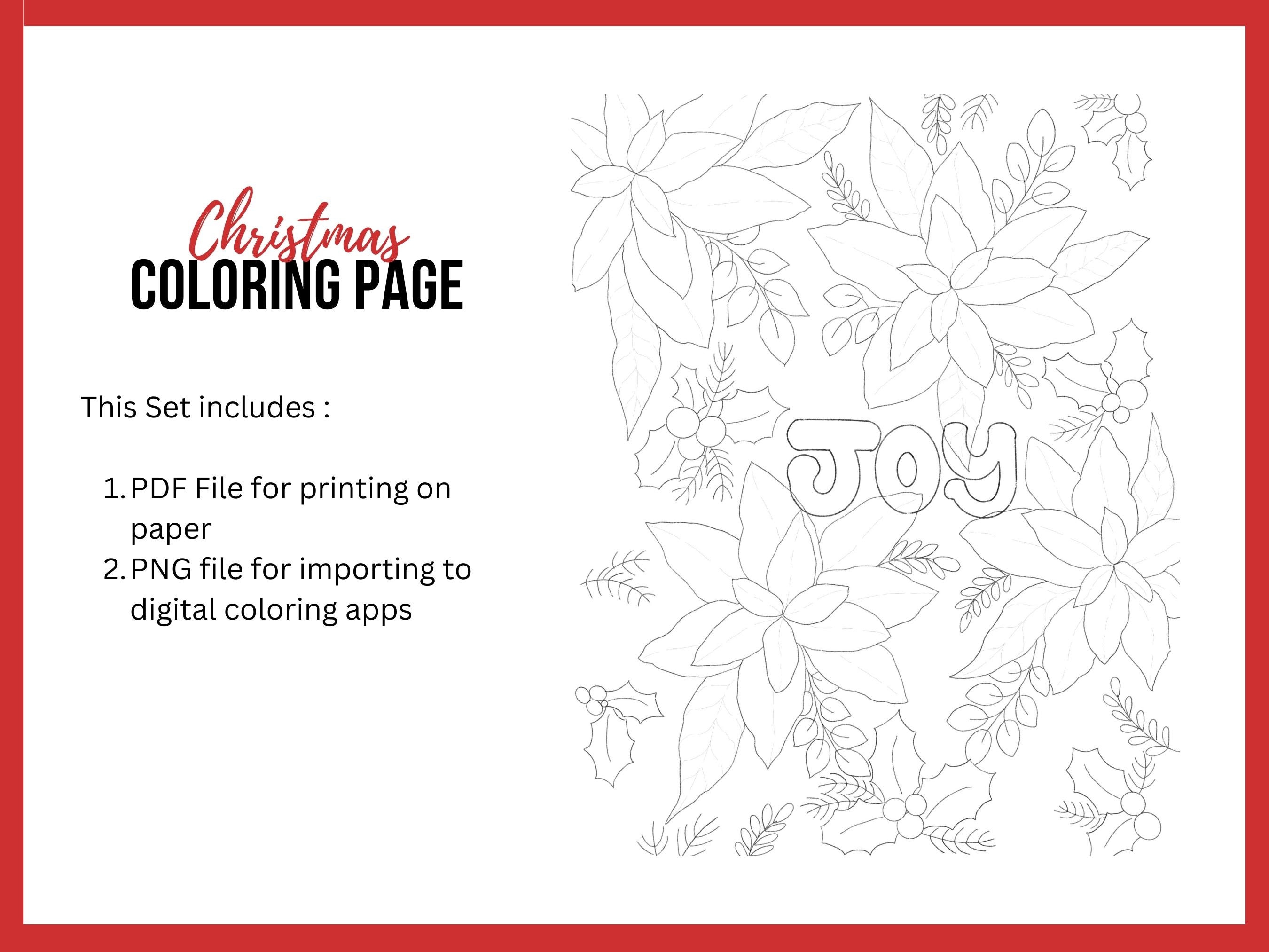 Printable Christmas Coloring Pages of Christmas Poinsettia, Holiday ...