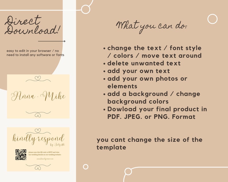 QR Code Invitation CANVA Template Minimalistic and Modern Wedding RSVP ...