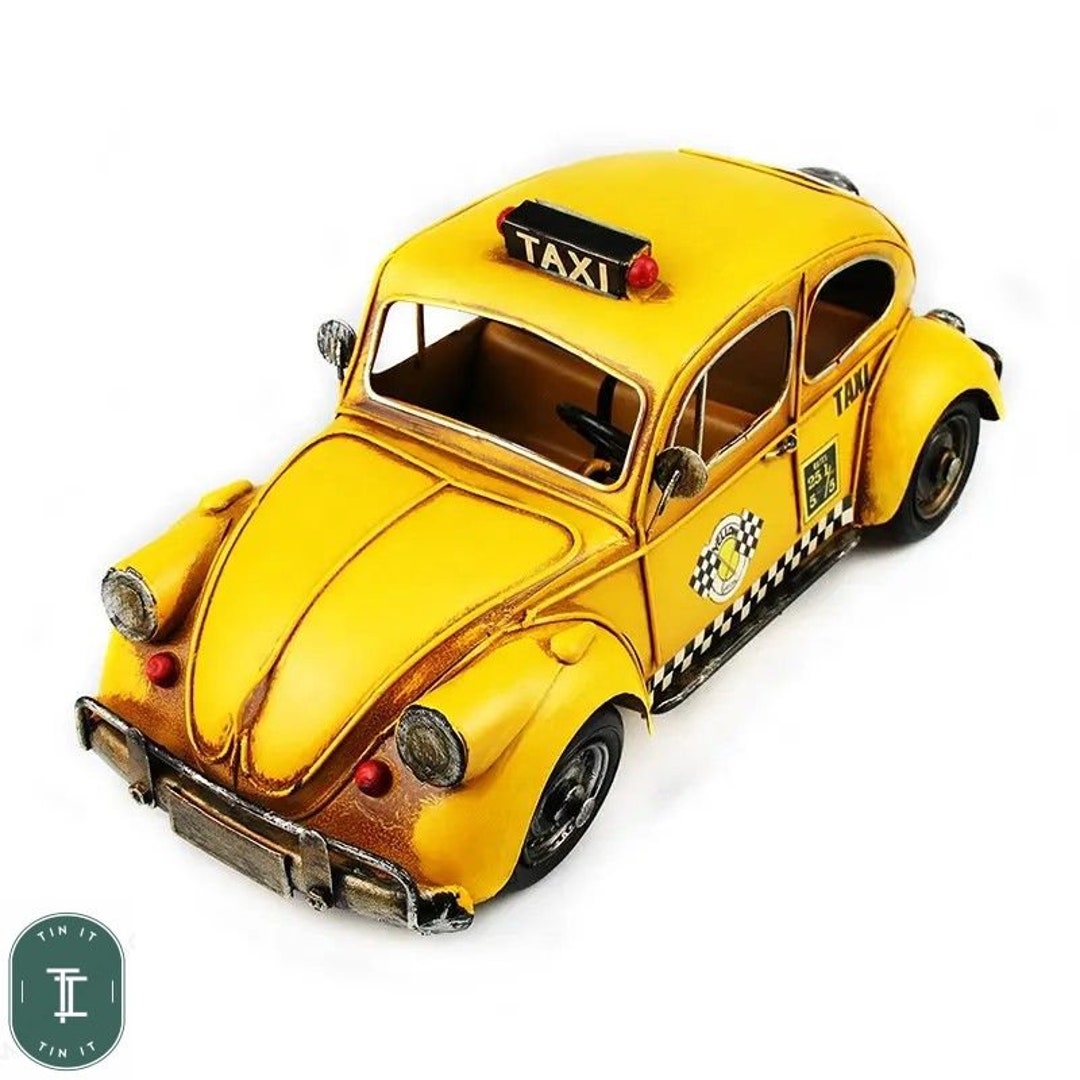 Vintage Big Taxi Car Metal Model, Cab, Gift, Handmade, Birthday ...