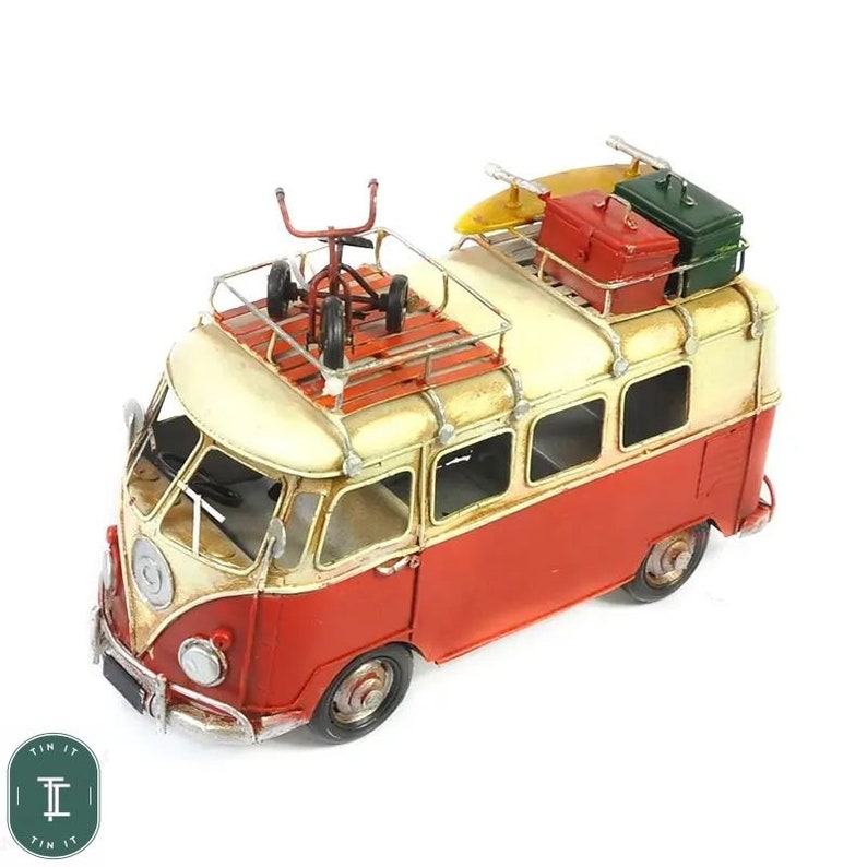 Vintage Old Antique VW Red Bus Metal Model, Gift, Handmade, Birthday ...