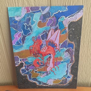 Mi Go Collage 11x14 Canvas Panel Frameable Acrylic Illustration Decor ...