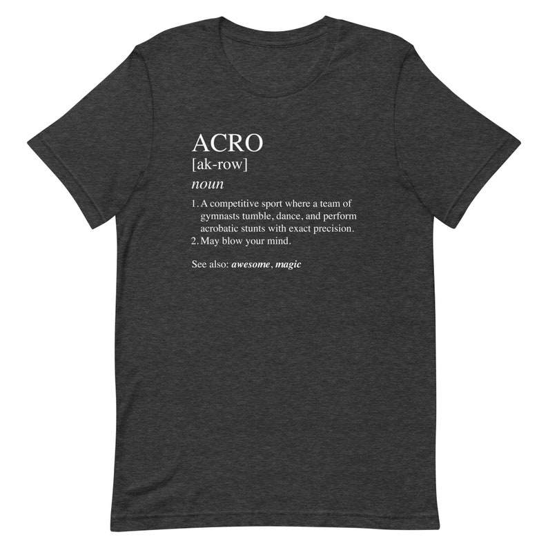 Acro Definition - Funny Explanation of Acrobatic Gymnastics - Etsy