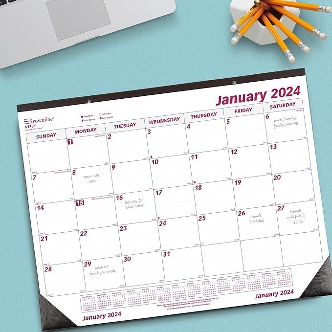 2024 Monthly Desk Pad Calendar, 12 Months, January to December Gift ...