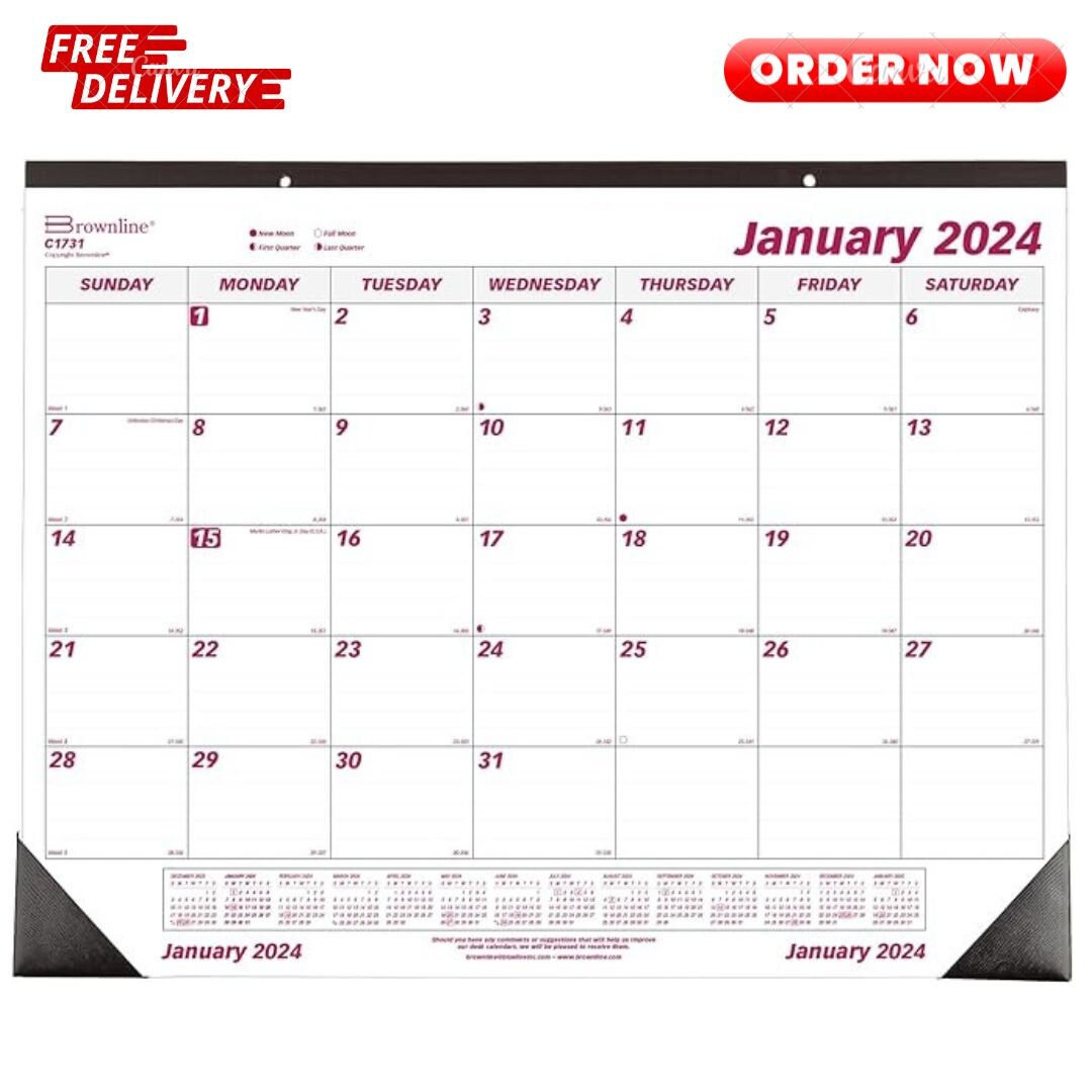 2024 Monthly Desk Pad Calendar, 12 Months, January to December Gift ...