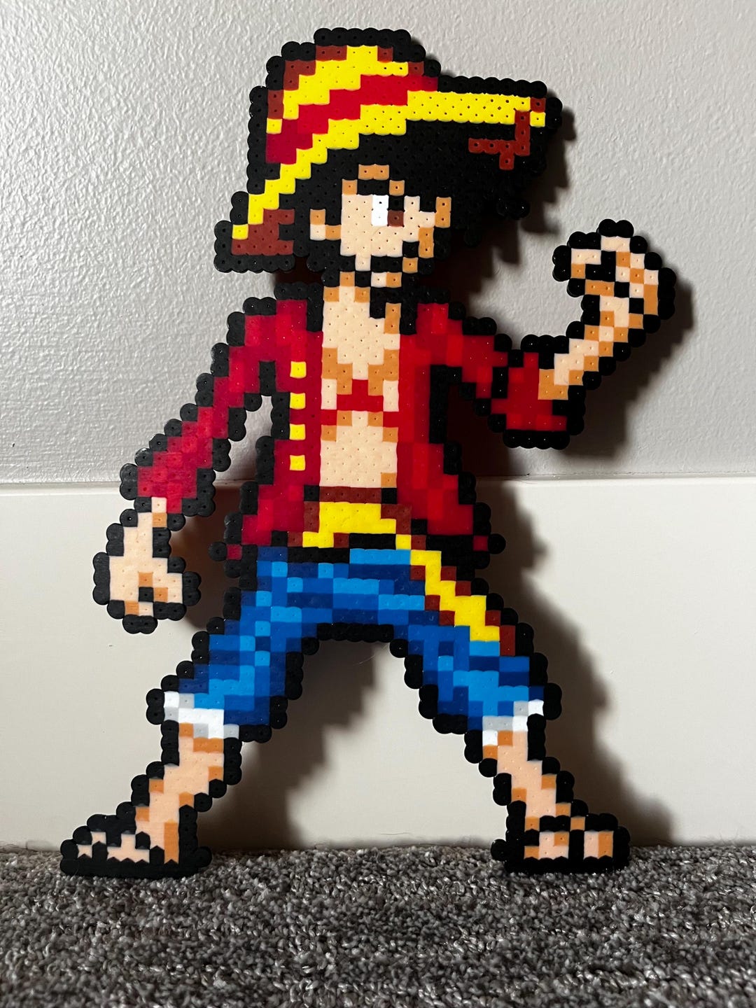 One Piece - Luffy Perler Bead Pixel Art - Etsy