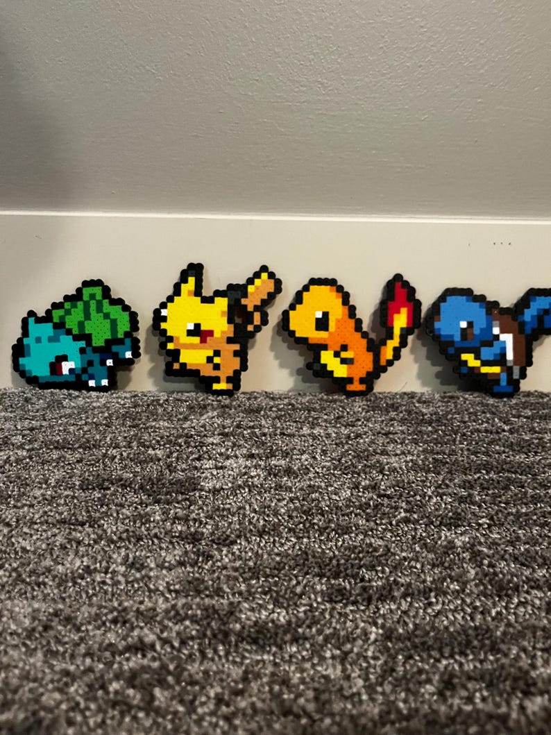 Pokémon - Kanto Starter Pokémon Perler Bead Pixel Art - Etsy
