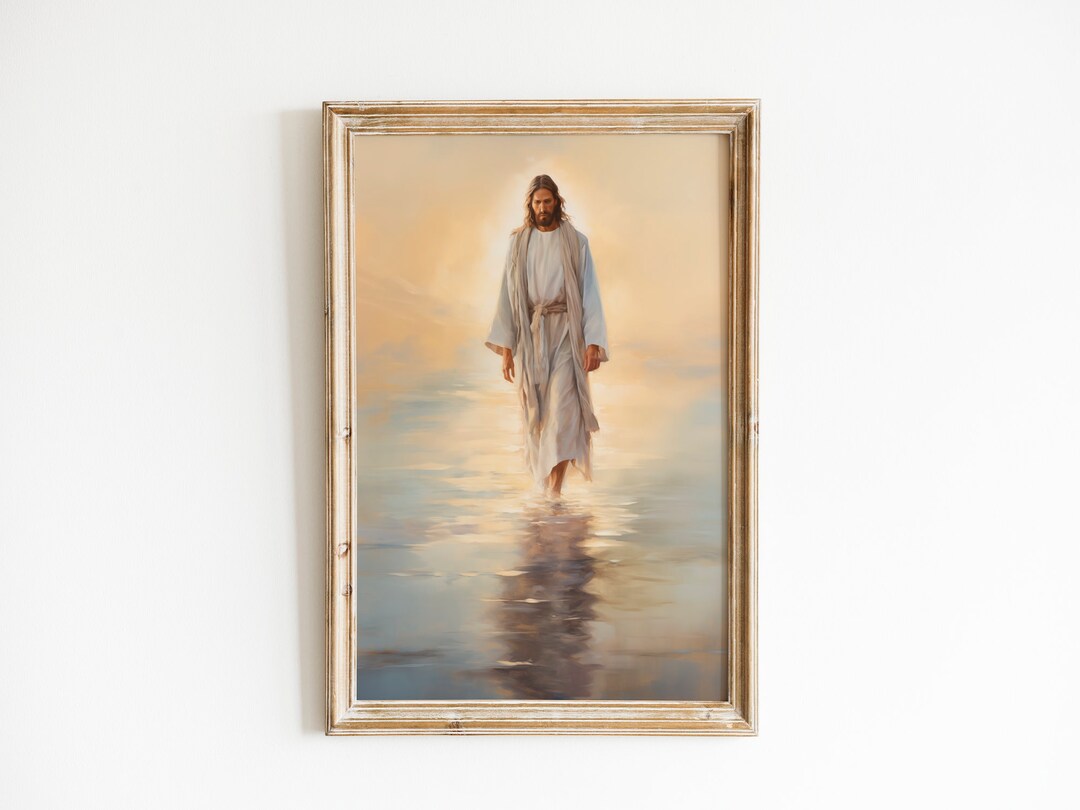Come Follow Me, Christian Oil Painting, Jesus Walking on Water, Living ...