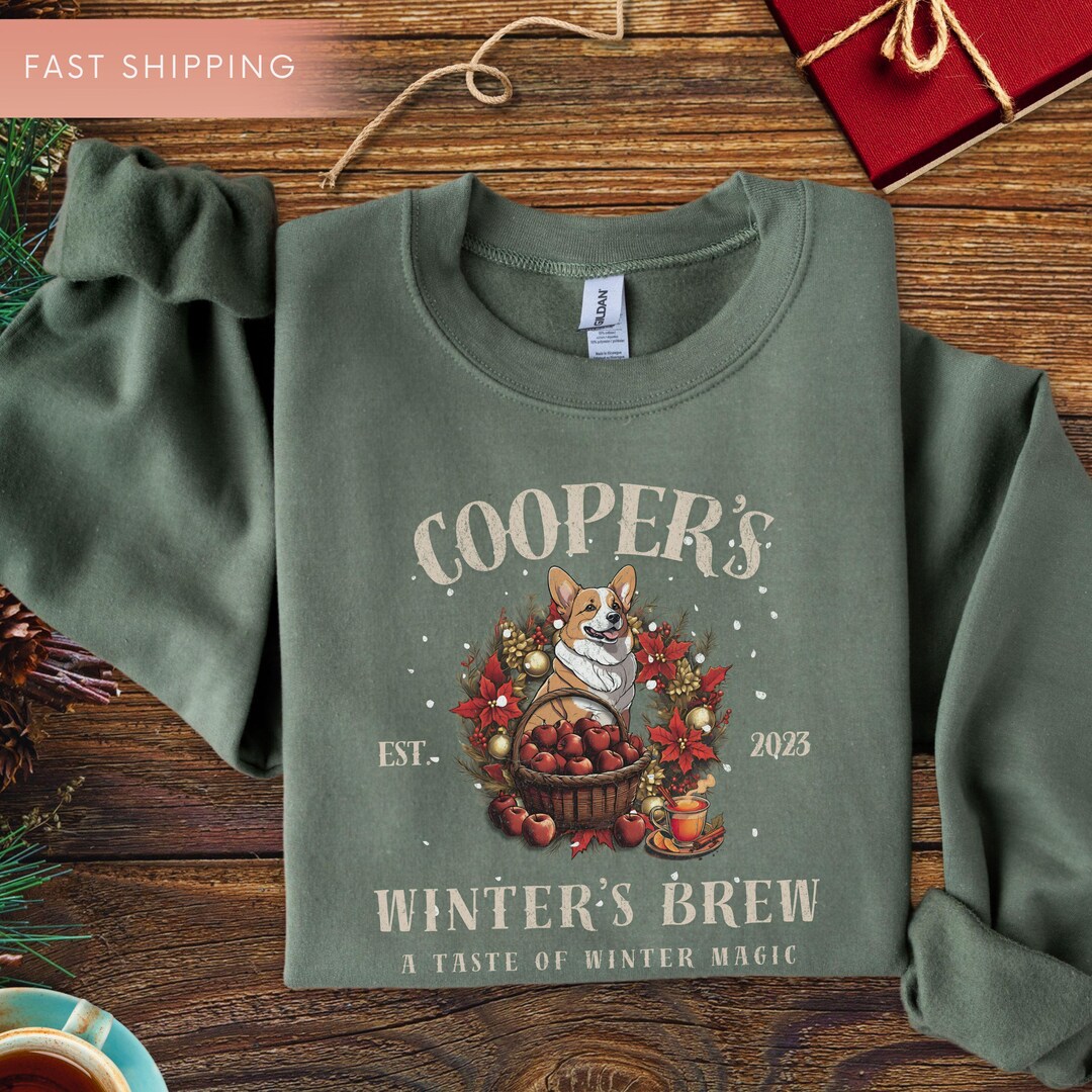 Personalized Corgi Vintage Retro Sweatshirt,winters Brew Custom Xmas ...