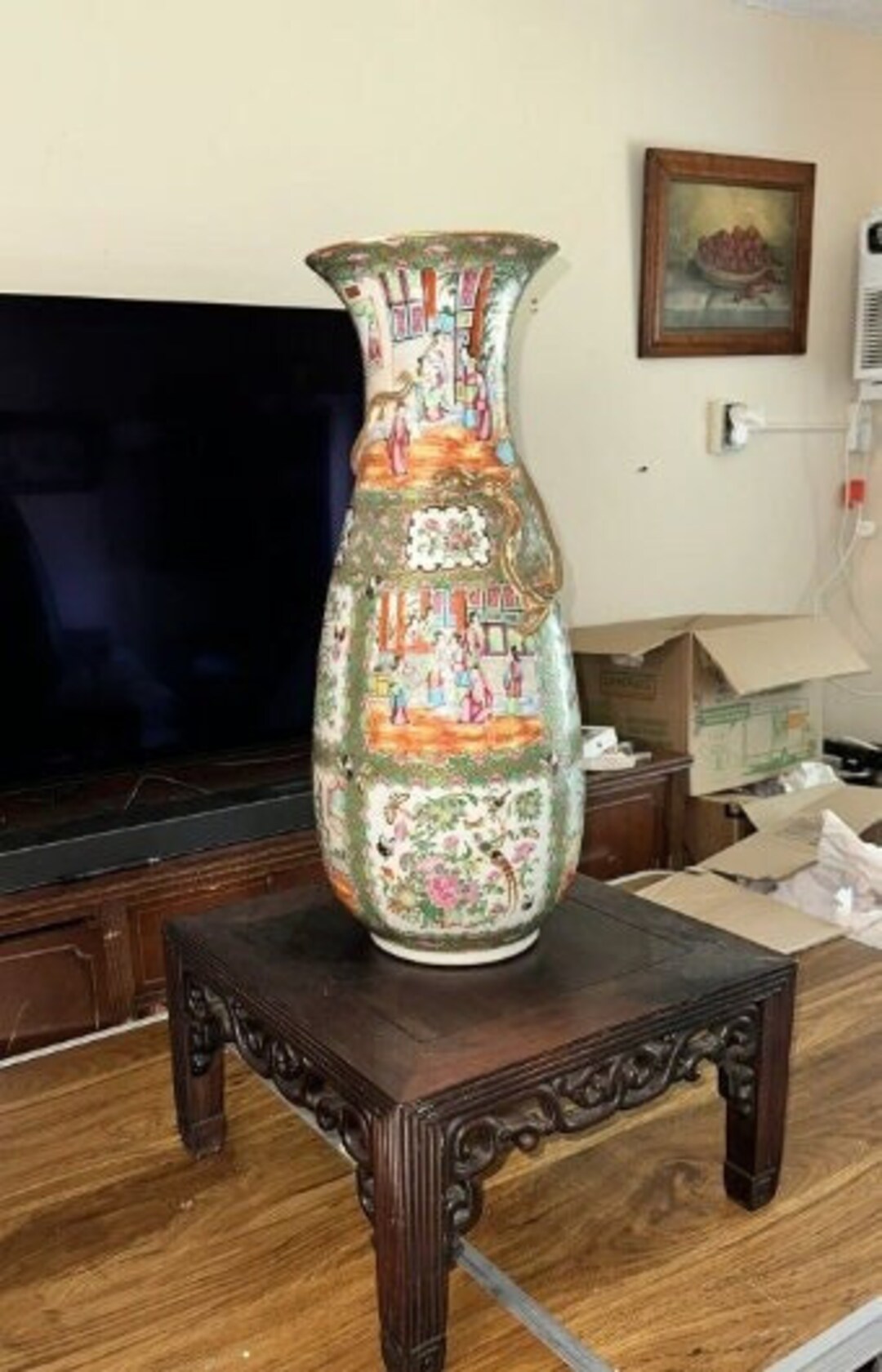 Rare Chinese Export Rose Mand Arin Dragon Vase G - Etsy