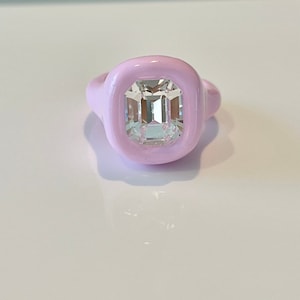 Soft Pastel Pink Bubble Gum Pink Chunky Statement Handcrafted Ring With ...