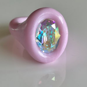 Soft Pink Bubblegum Unicorn Dreamy Pink Handcrafted Clay Ring With ...