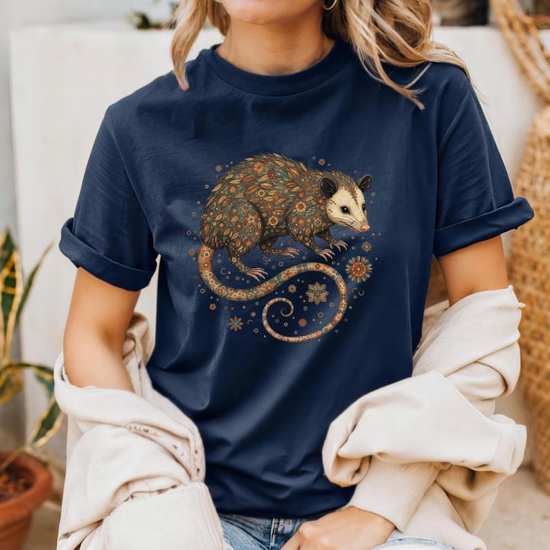 Opossum Tee Woodland Animal Illustration Shirt Nature Graphic Wildlife ...
