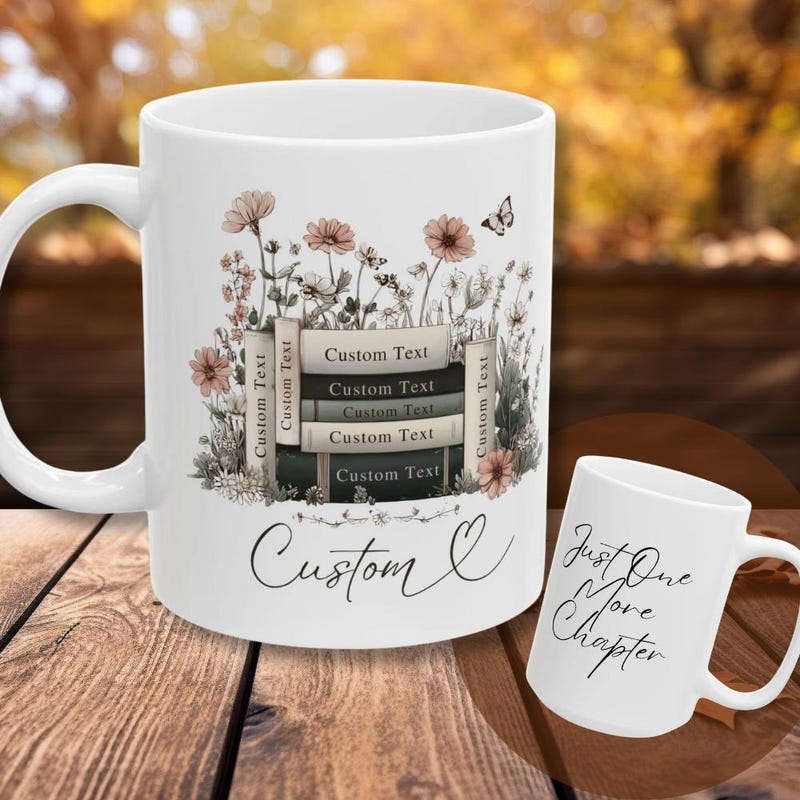 Coffee Mug Book Stack - Etsy