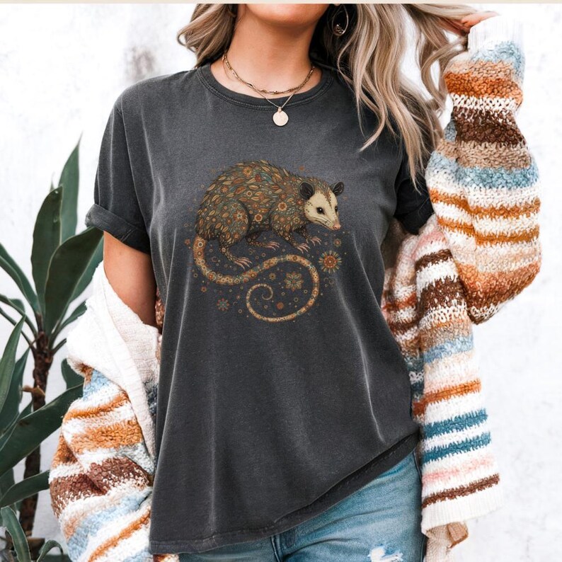 Opossum Tee Woodland Animal Illustration Shirt Nature Graphic Wildlife ...