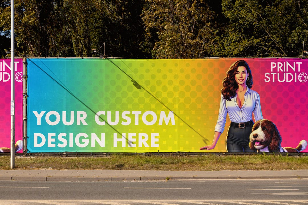 Custom Mesh Construction Banner | Outdoor Personalized Banner | Wind ...