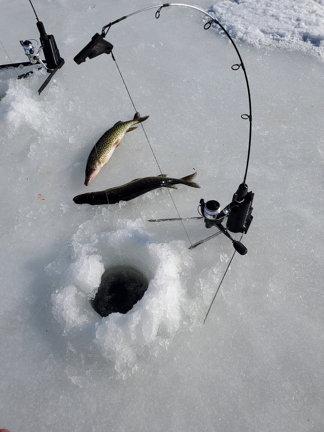 Hook Setting Ice Fishing Rod Holder Portable Compact Tip up Lightweight ...