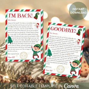 Editable Elf Arrival Letter Goodbye Elf Letter Elf Im Back Christmas ...