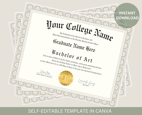 Diploma Universitario Imprimible Mejor Diploma De Vector De Plantilla