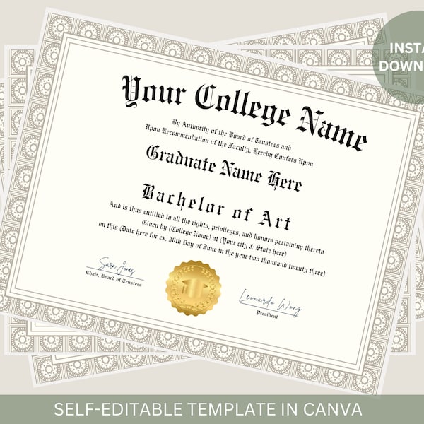 Custom Fake Diploma - Etsy