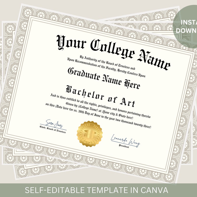 Custom Fake Diploma - Etsy