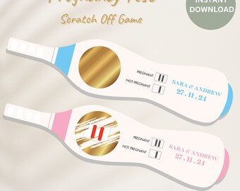 Baby Shower Game Scratch off Pregnancy Test Game for Baby Shower Favors ...