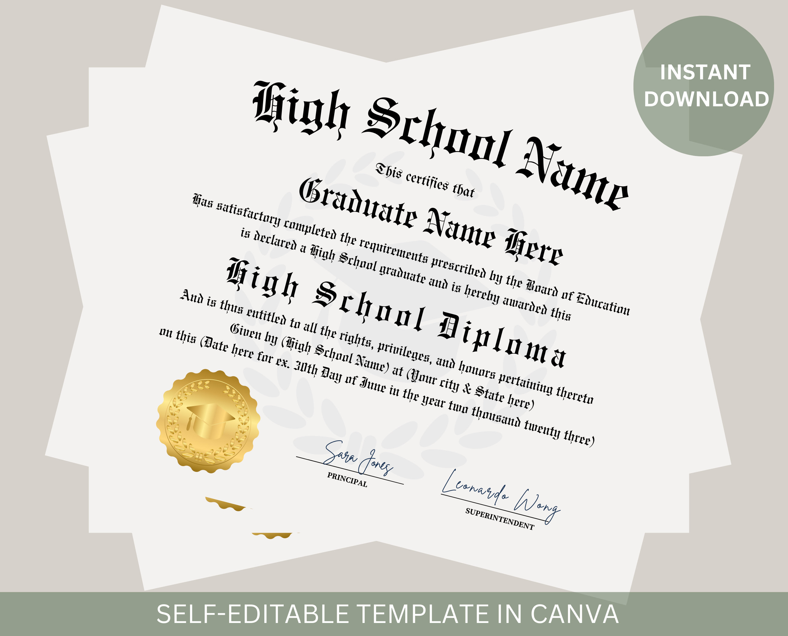 High School Diploma With Honors South Carolina Graduation Diploma