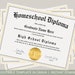 Editable Homeschool Diploma With Gold Seal Printable Homeschool ...