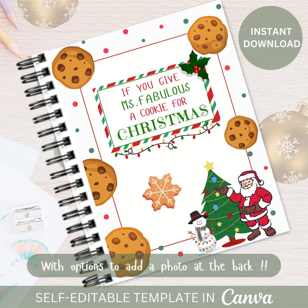 Editable DIY If You Give Your Teacher A Cookie for Christmas Teacher ...