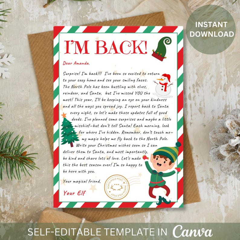 Editable Elf Arrival & Goodbye Letter Template (digital Download) - Etsy