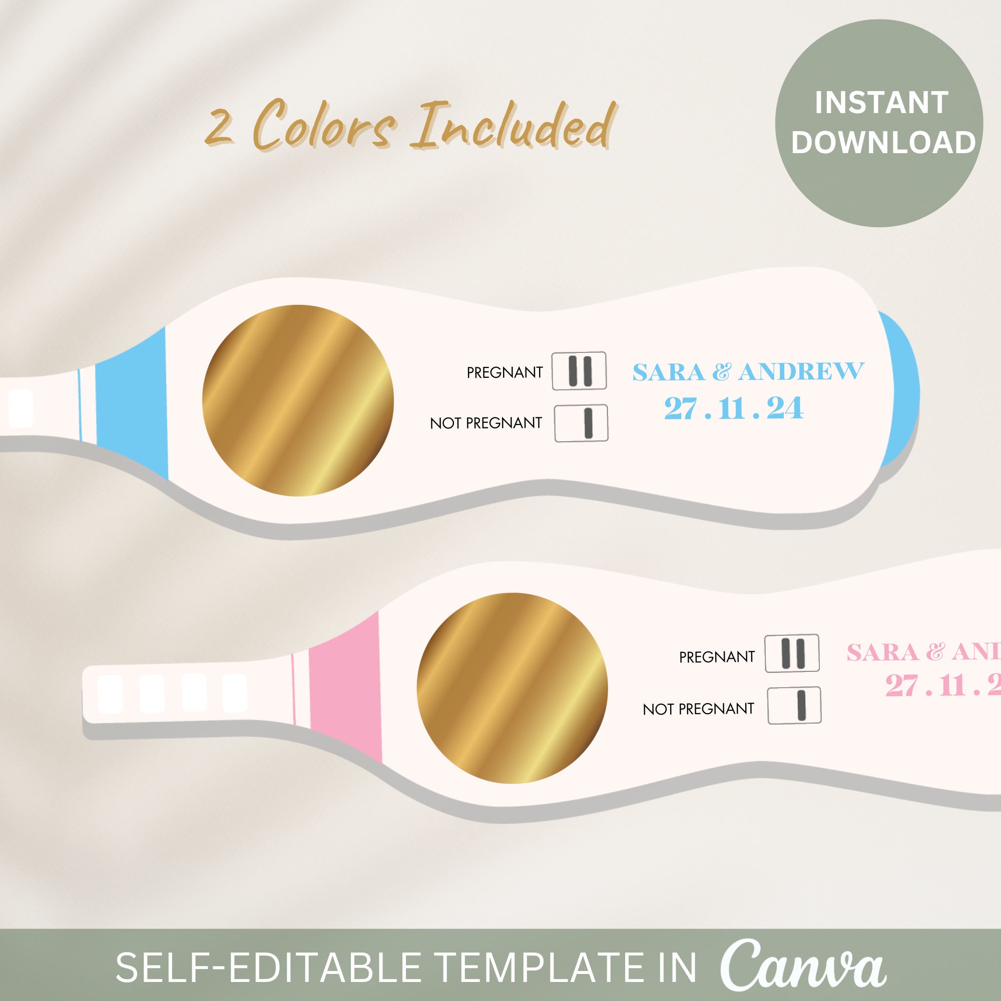 Editable Baby Shower Game Pregnancy Test Scratch off Baby Shower Game ...