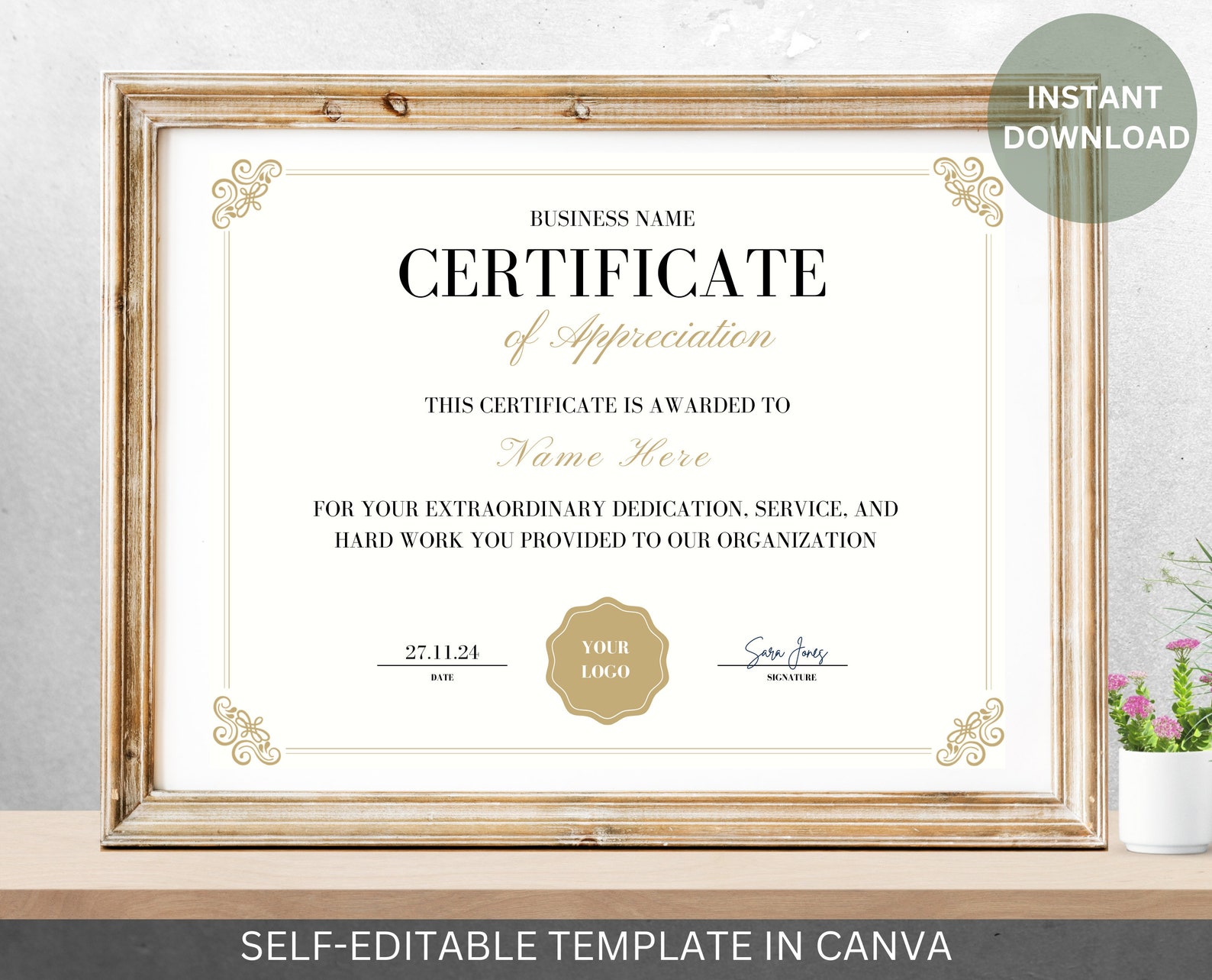 Editable Gifted Certificate of Appreciation Printable Template ...